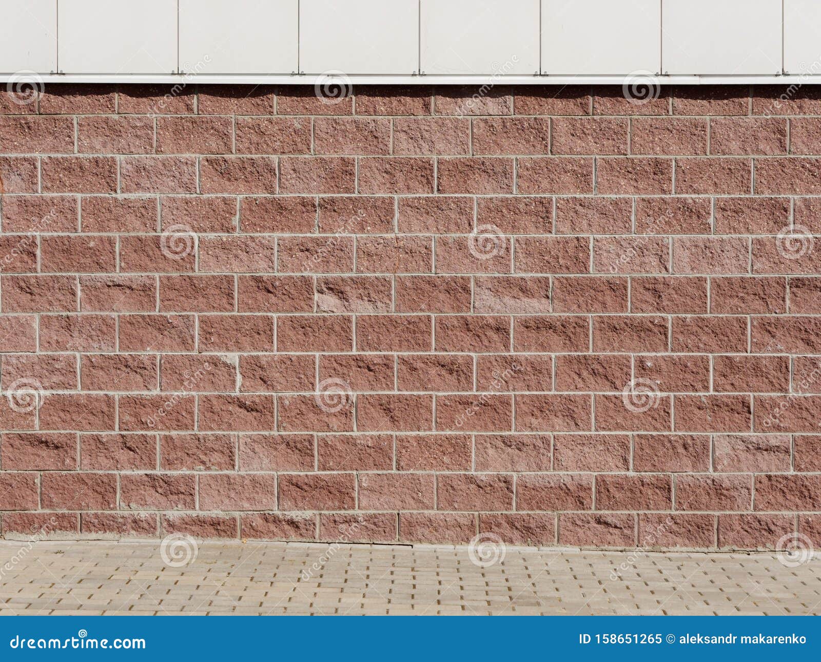 Red Decorative Marble Facing Brick Wall. Background Stock Image - Image ...