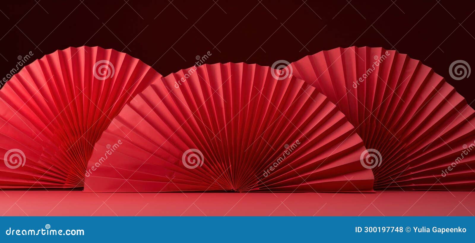 Red Decorative Paper Fan on a Table, Stock Illustration - Illustration ...