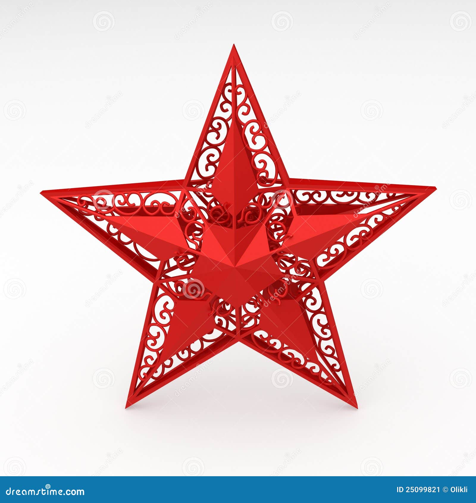 Red decorative star stock illustration. Illustration of ornament - 25099821