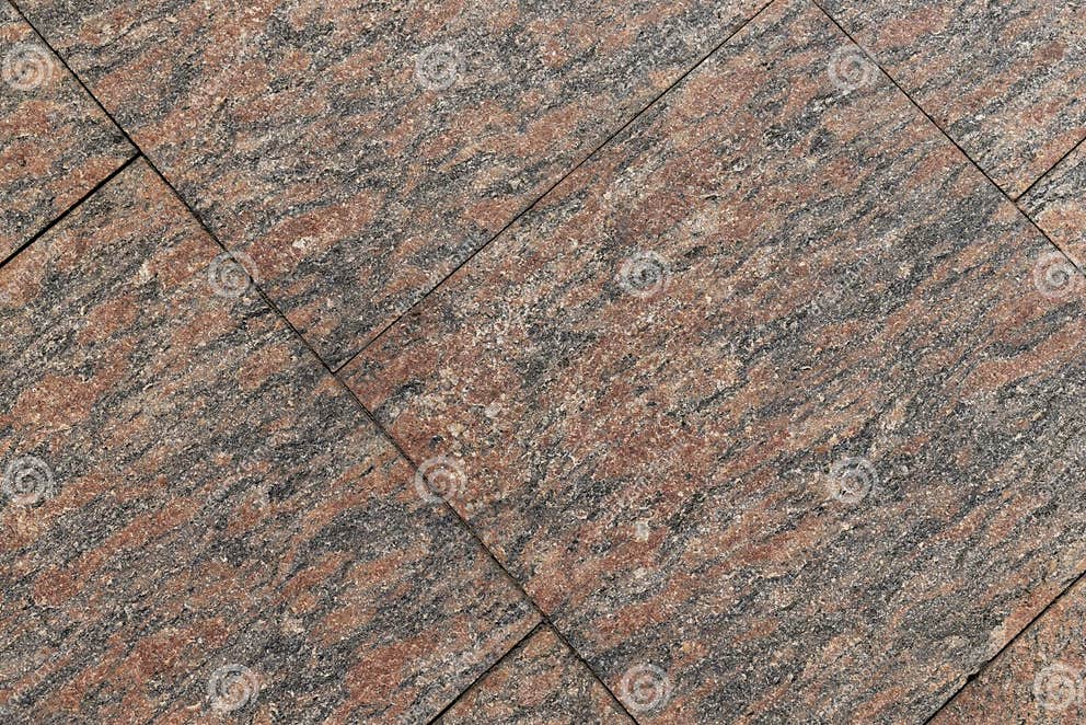 Red Decorative Tiles from Which the Paths in the Park are Made Stock ...