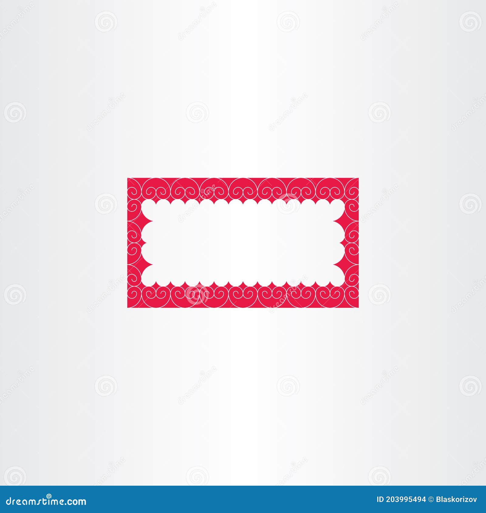 Red Decorative Vector Rectangle Frame Stock Vector - Illustration of ...