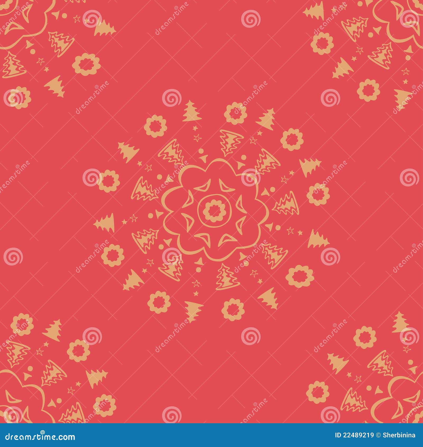 Red decorative wallpaper stock vector. Illustration of pattern - 22489219
