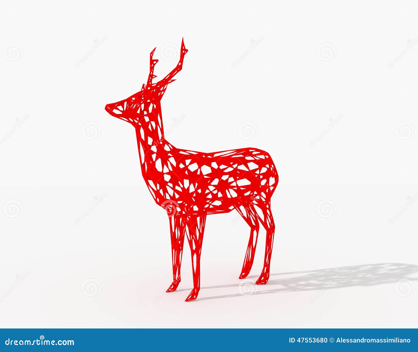 Set With Wireframe Deer Of Black Lines On A White Background. Side ...