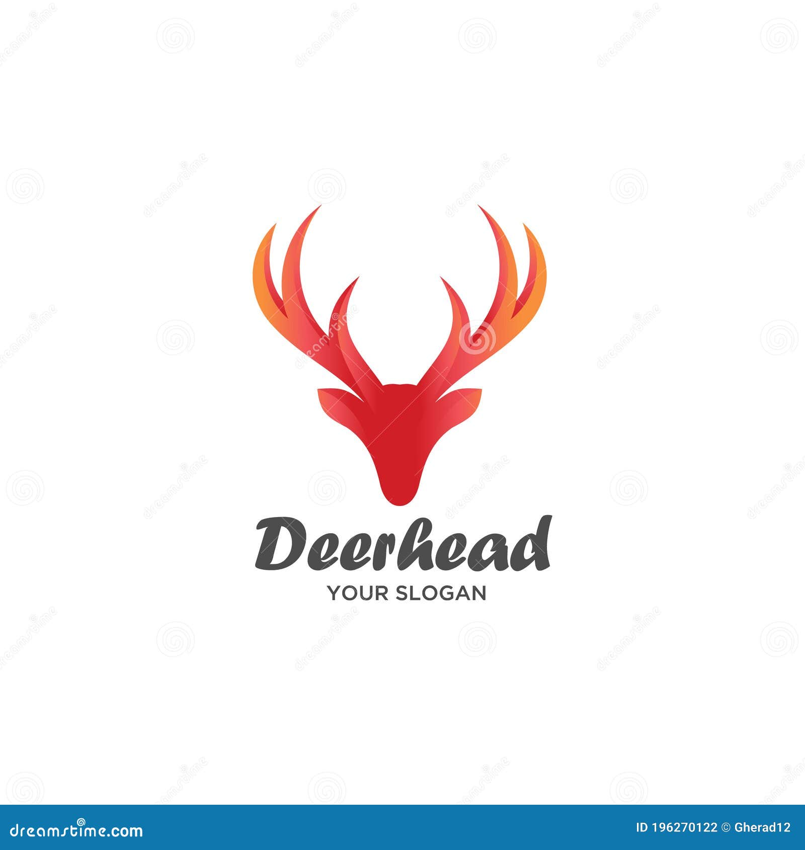 Red deer head logo stock vector. Illustration of hunt - 196270122