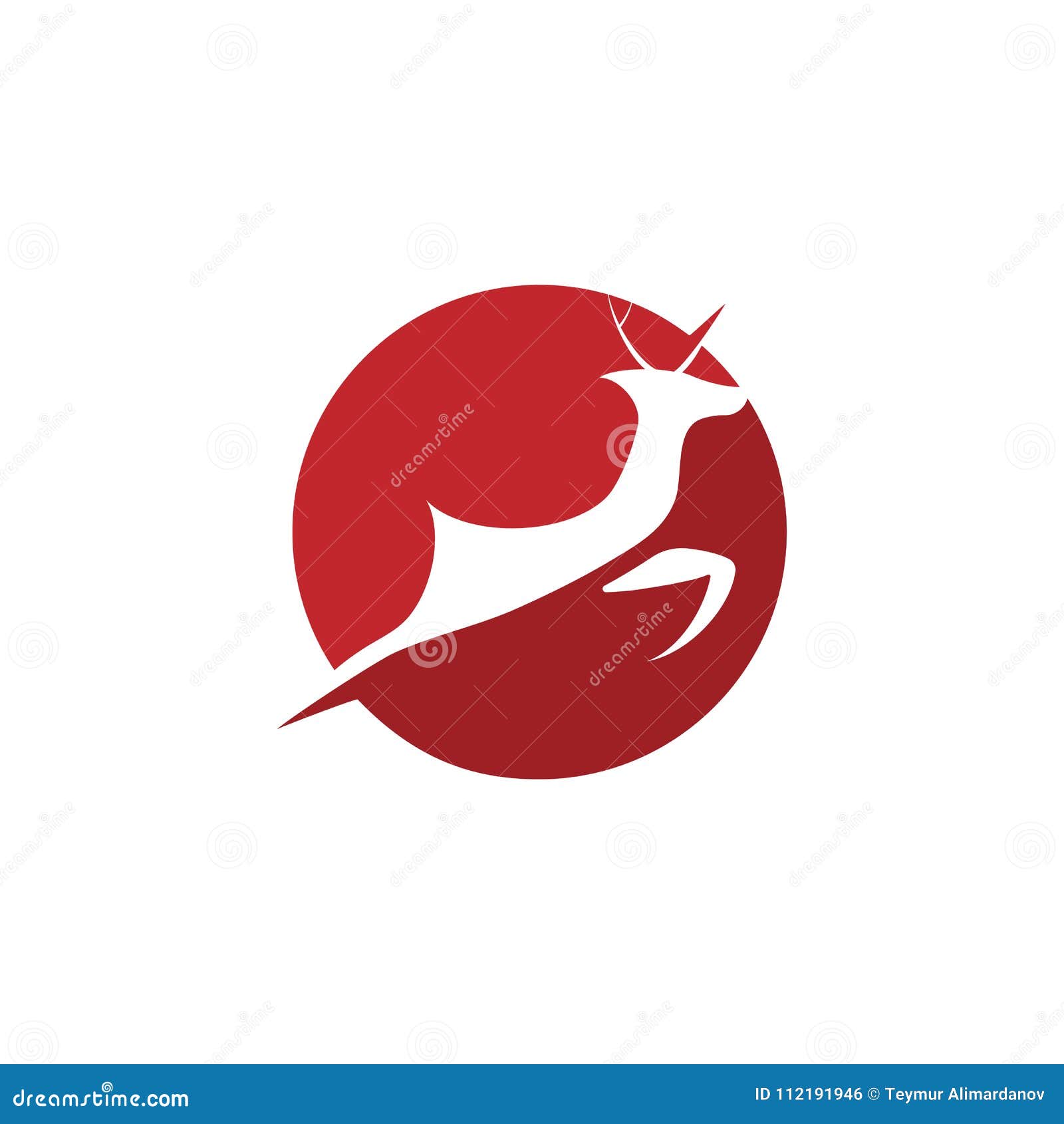 Red Deer Logo Template Design for Chrismas Stock Vector - Illustration ...