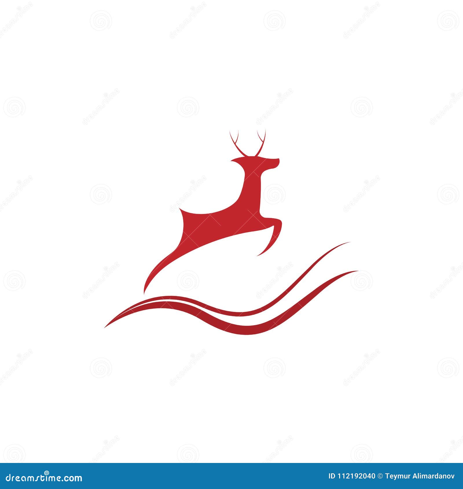Red Deer Logo Template Design for Chrismas Stock Vector - Illustration ...