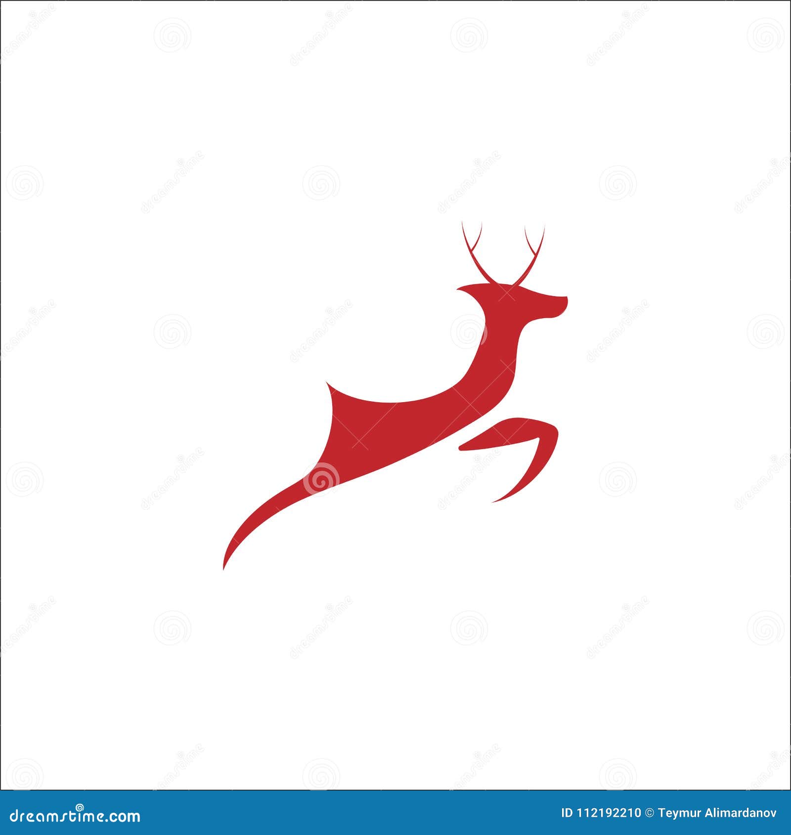 Red Deer Logo Template Design for Chrismas Stock Vector - Illustration ...