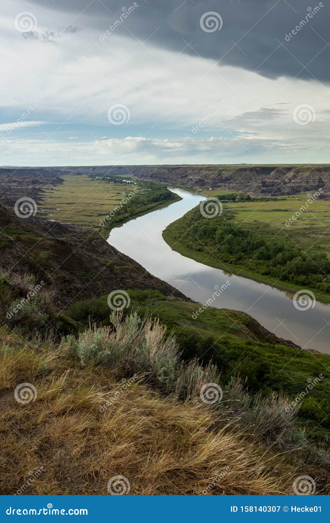 Red Deer River Valley at Drumheller in Alberta Canada Stock Image ...