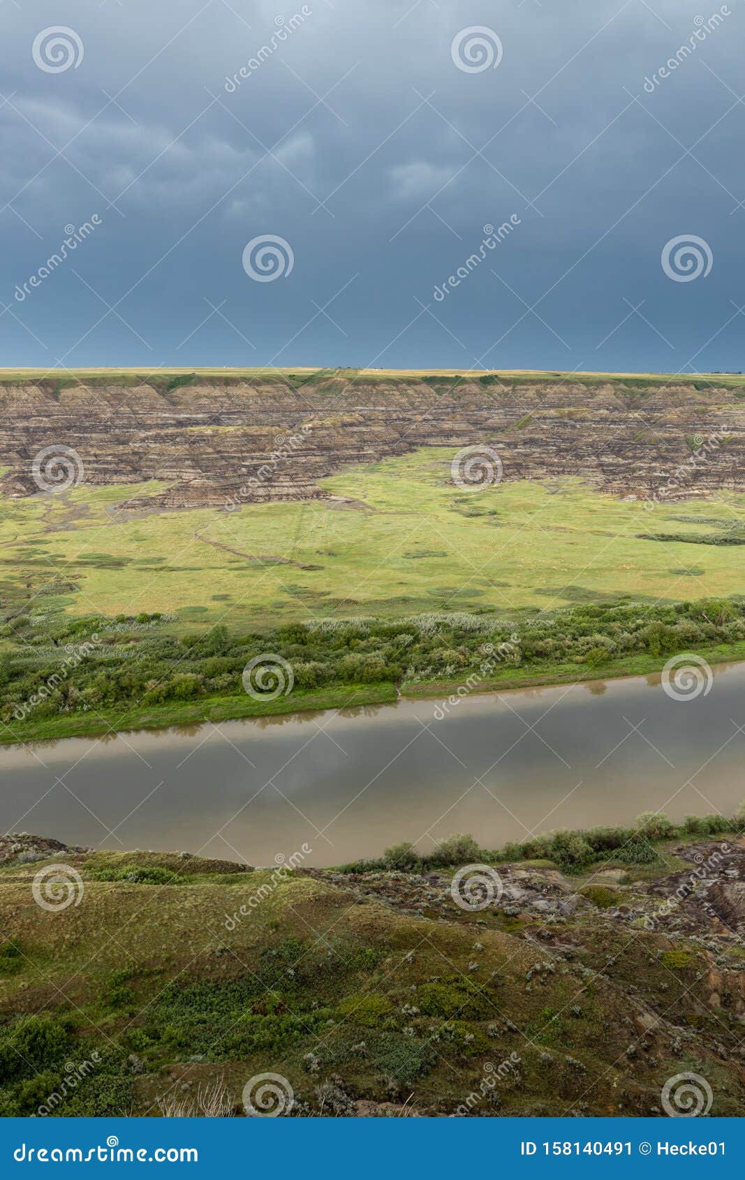 Red Deer River Valley at Drumheller in Alberta Canada Stock Image ...
