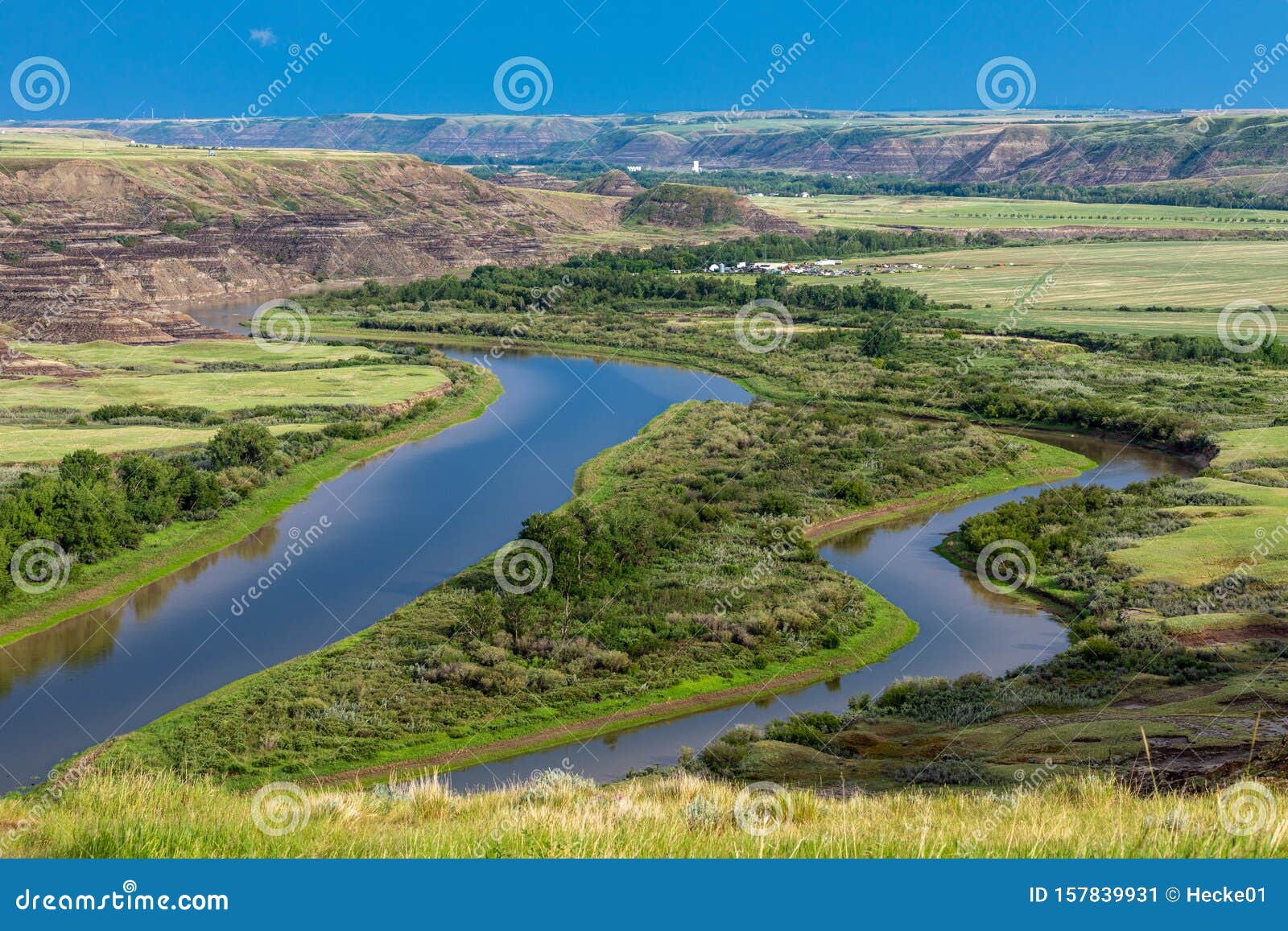 Red Deer River Valley at Drumheller in Alberta Canada Stock Image ...