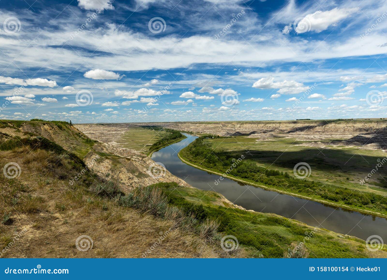 Red Deer River Valley at Drumheller in Alberta Canada Stock Photo ...