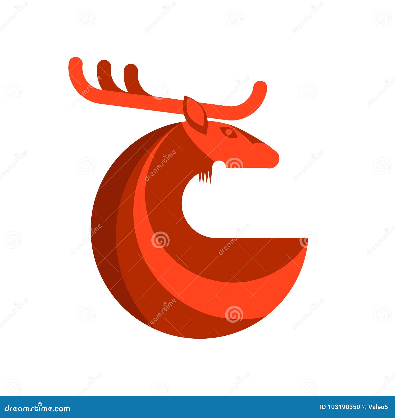 Red Deer Round Icon stock illustration. Illustration of mammal - 103190350