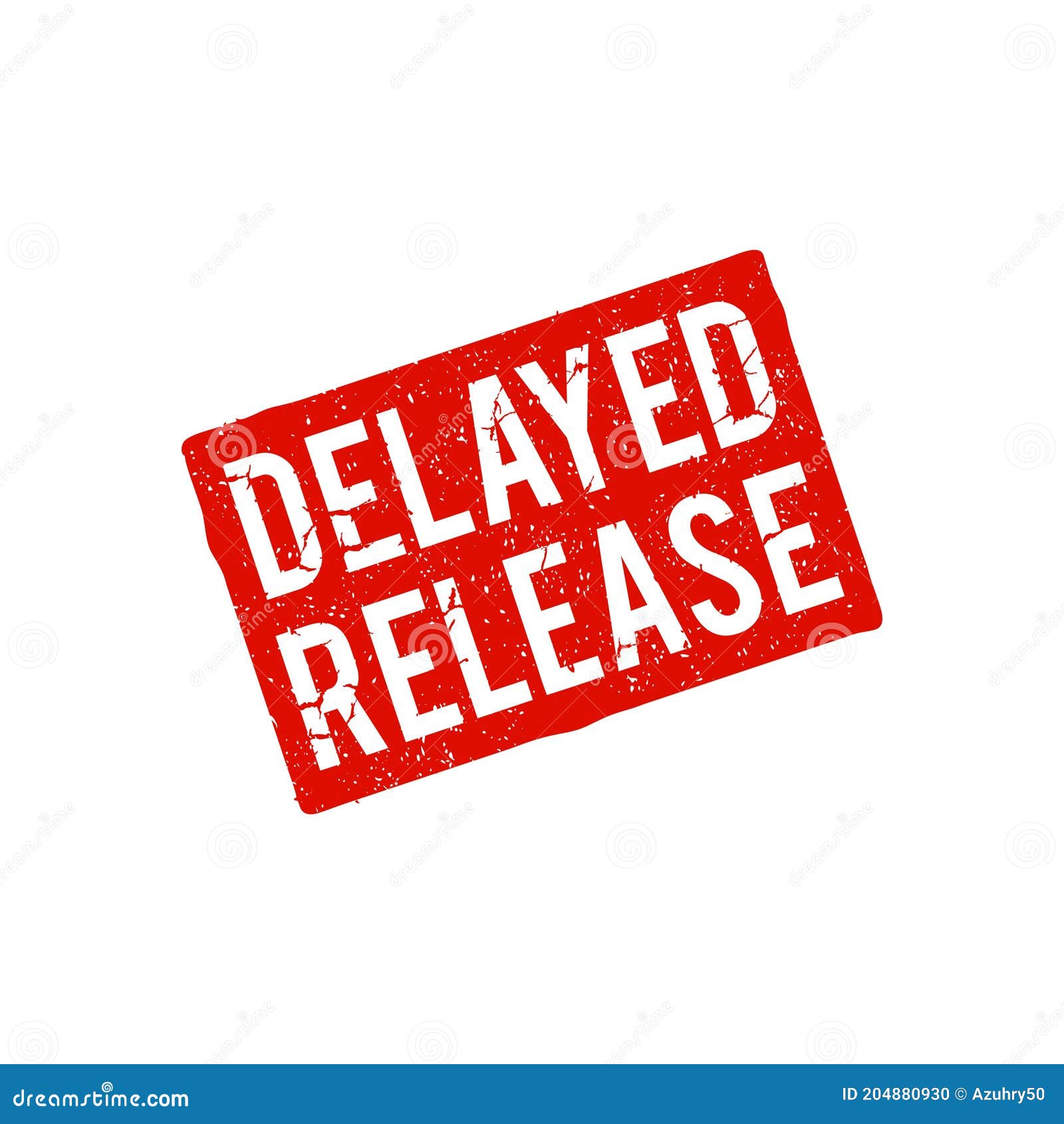 Red Delayed Stamp on White Background. Scratched Texture Stamp. Delay ...