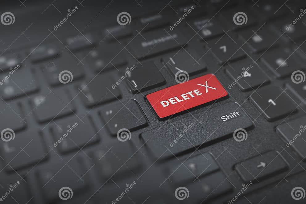 Red Delete Button on Computer Keyboard Stock Image - Image of computer ...