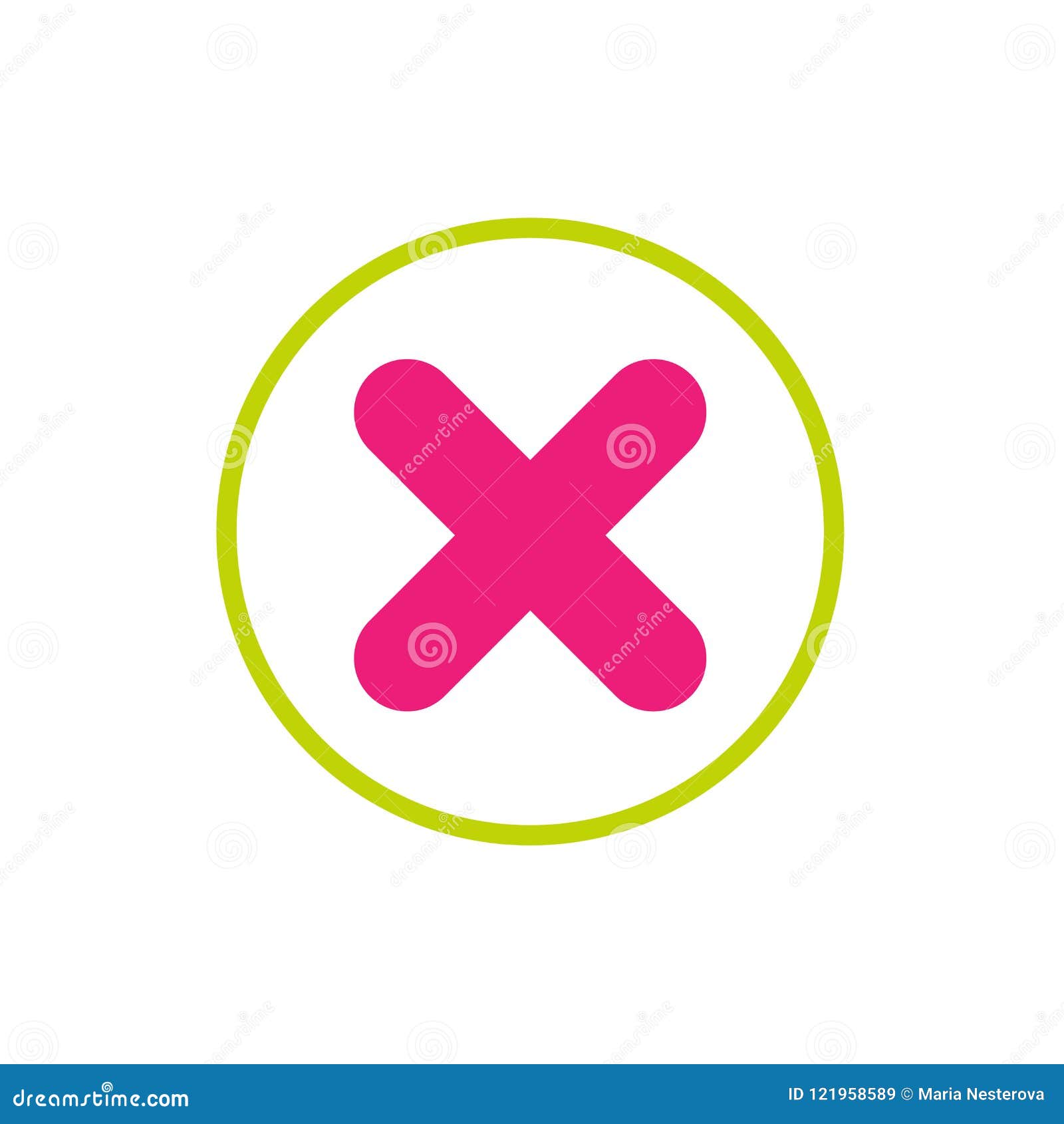 Red Delete Button in White Circle with Red Outline. Warning Error Icon ...