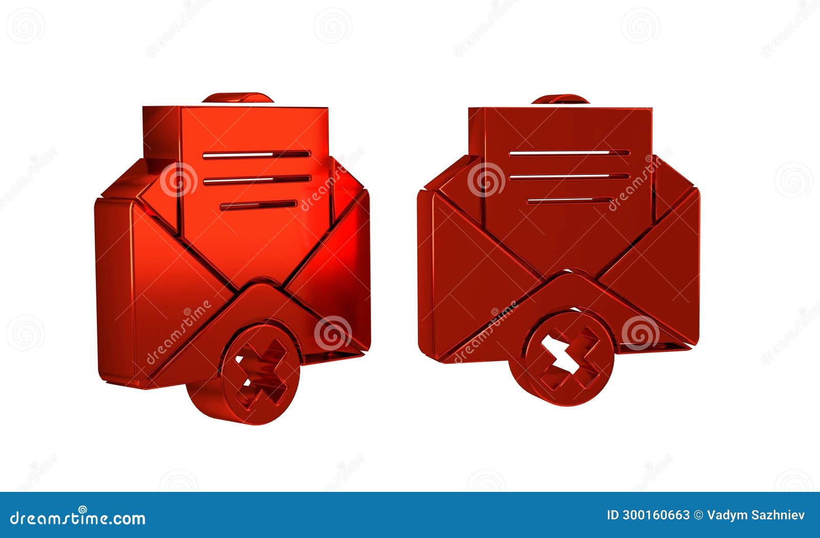 Red Delete Envelope Icon Isolated on Transparent Background. Delete or ...
