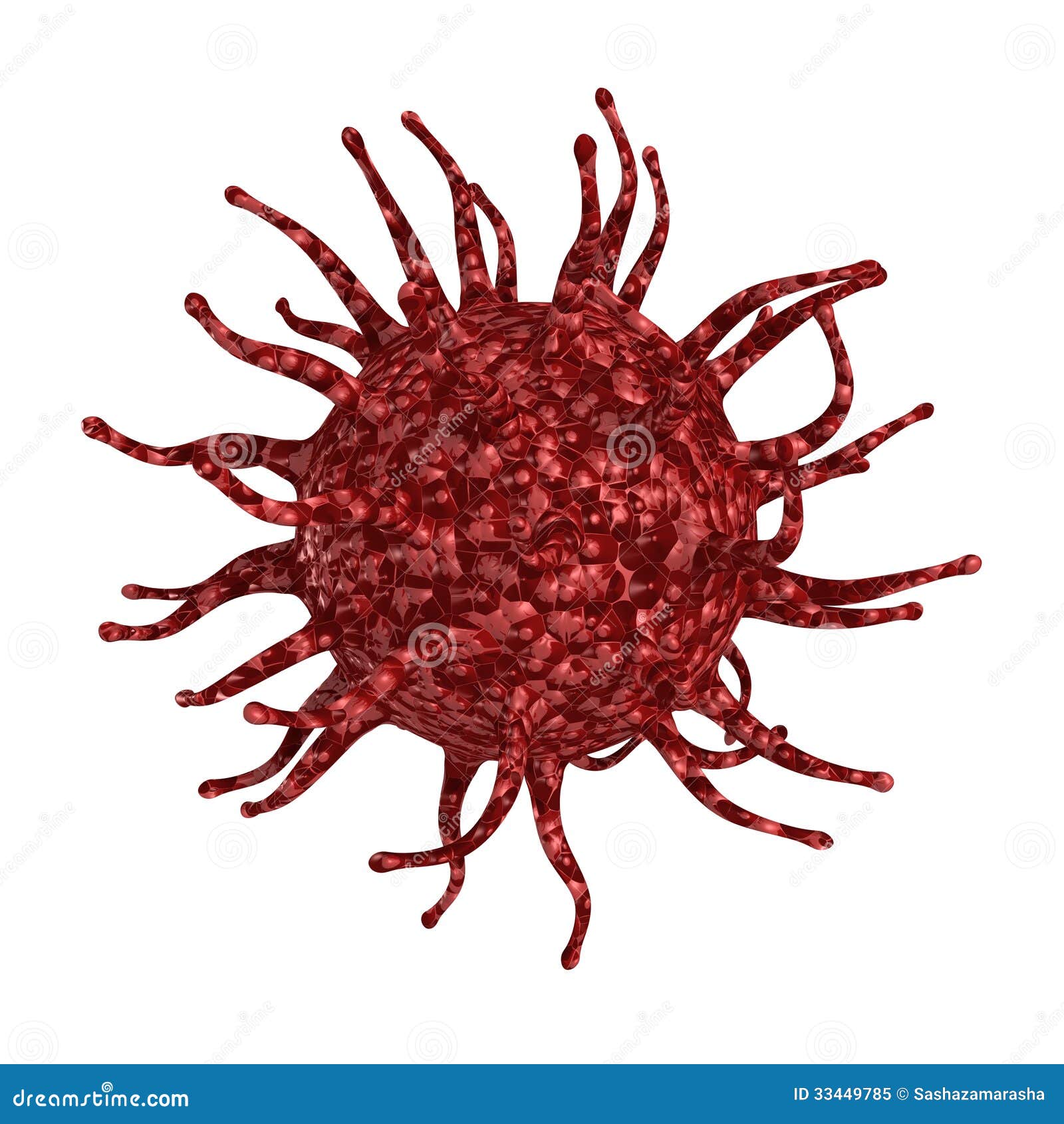 Red Deleterious Virus Cell on White Background Stock Illustration ...