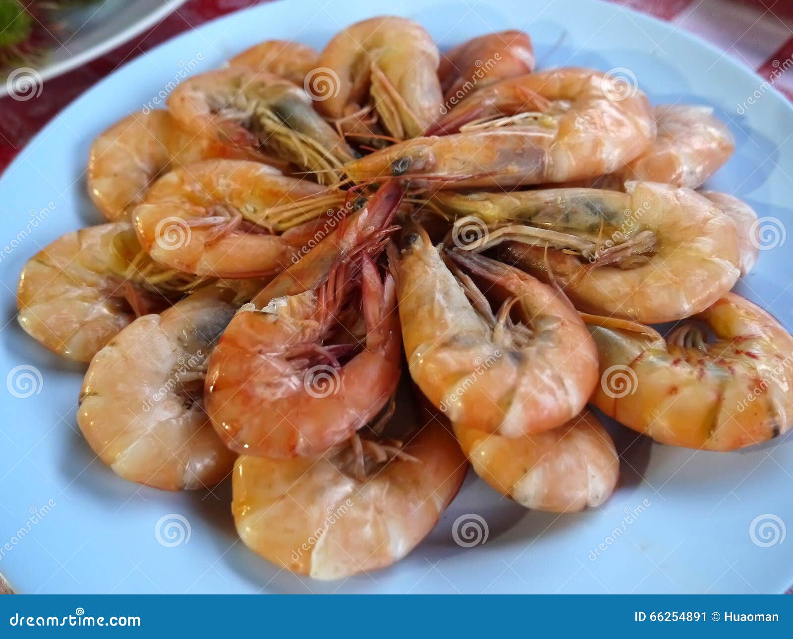 Red Delicious Boil Shrimp Disk Stock Image - Image of snack, fresh ...