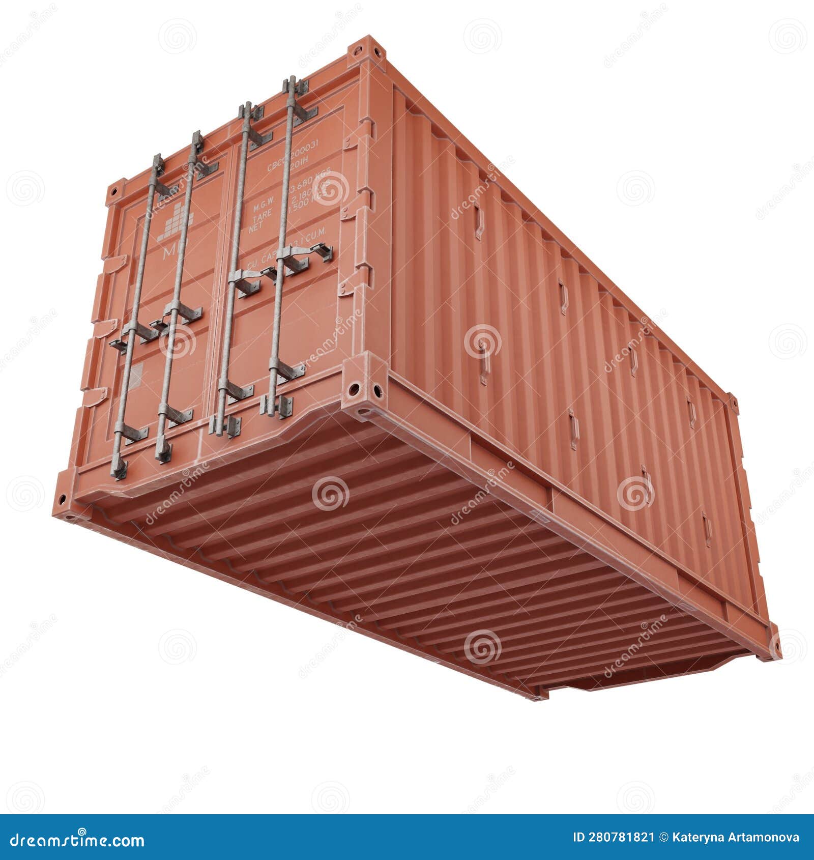 Red Delivery Cargo Container. Shipping Container. Realistic 3D Render ...