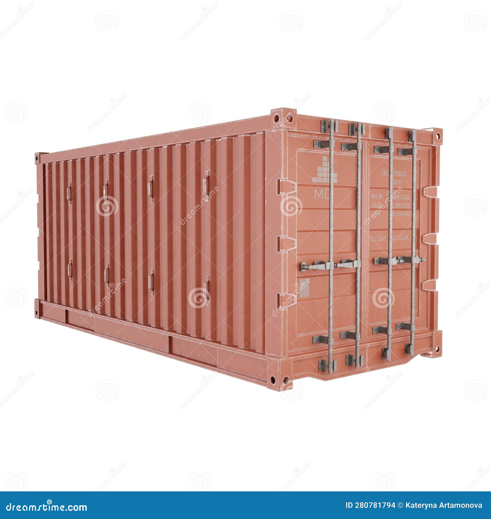 Red Delivery Cargo Container. Shipping Container. Realistic 3D Render ...