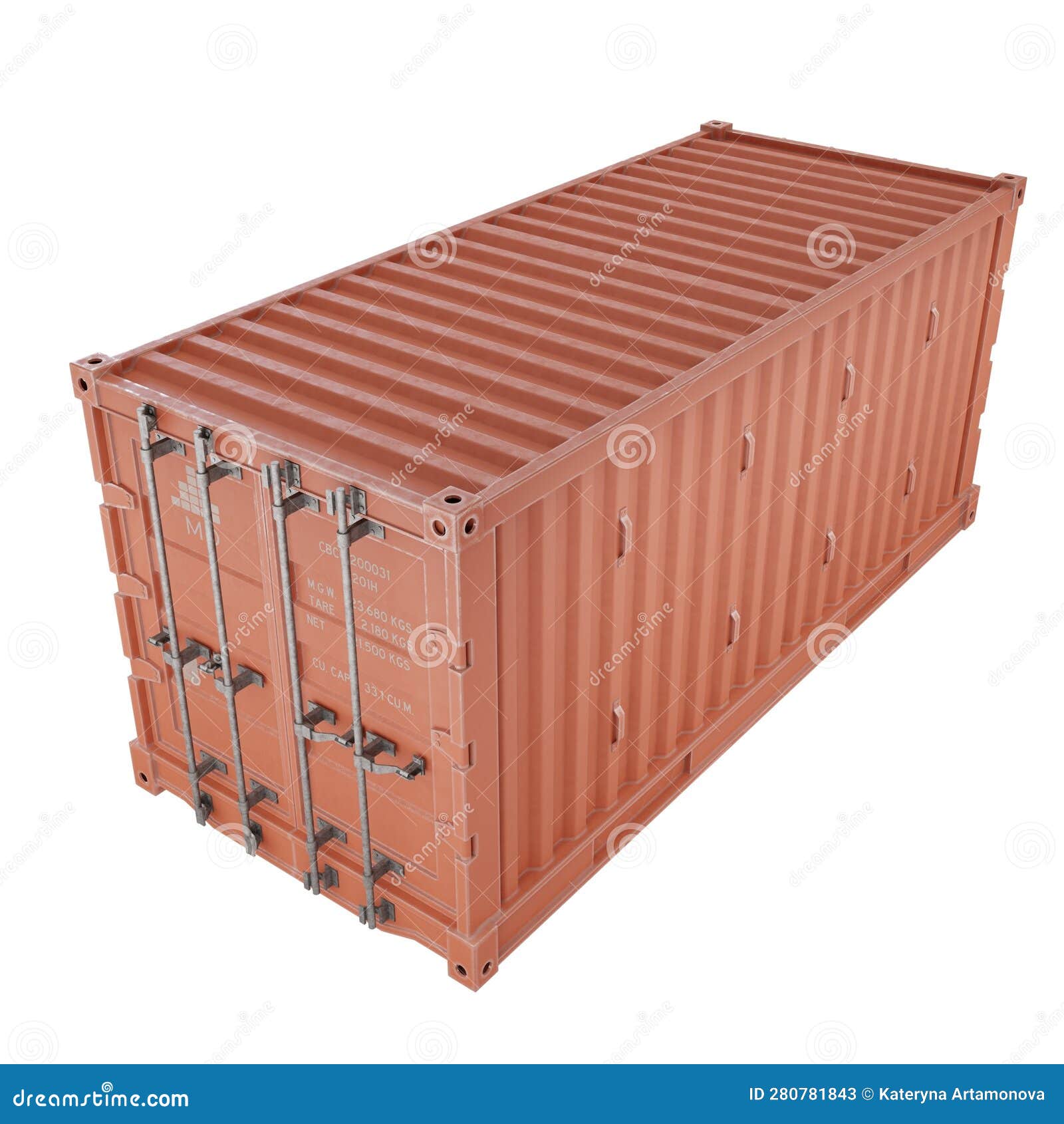 Red Delivery Cargo Container. Shipping Container. Realistic 3D Render ...