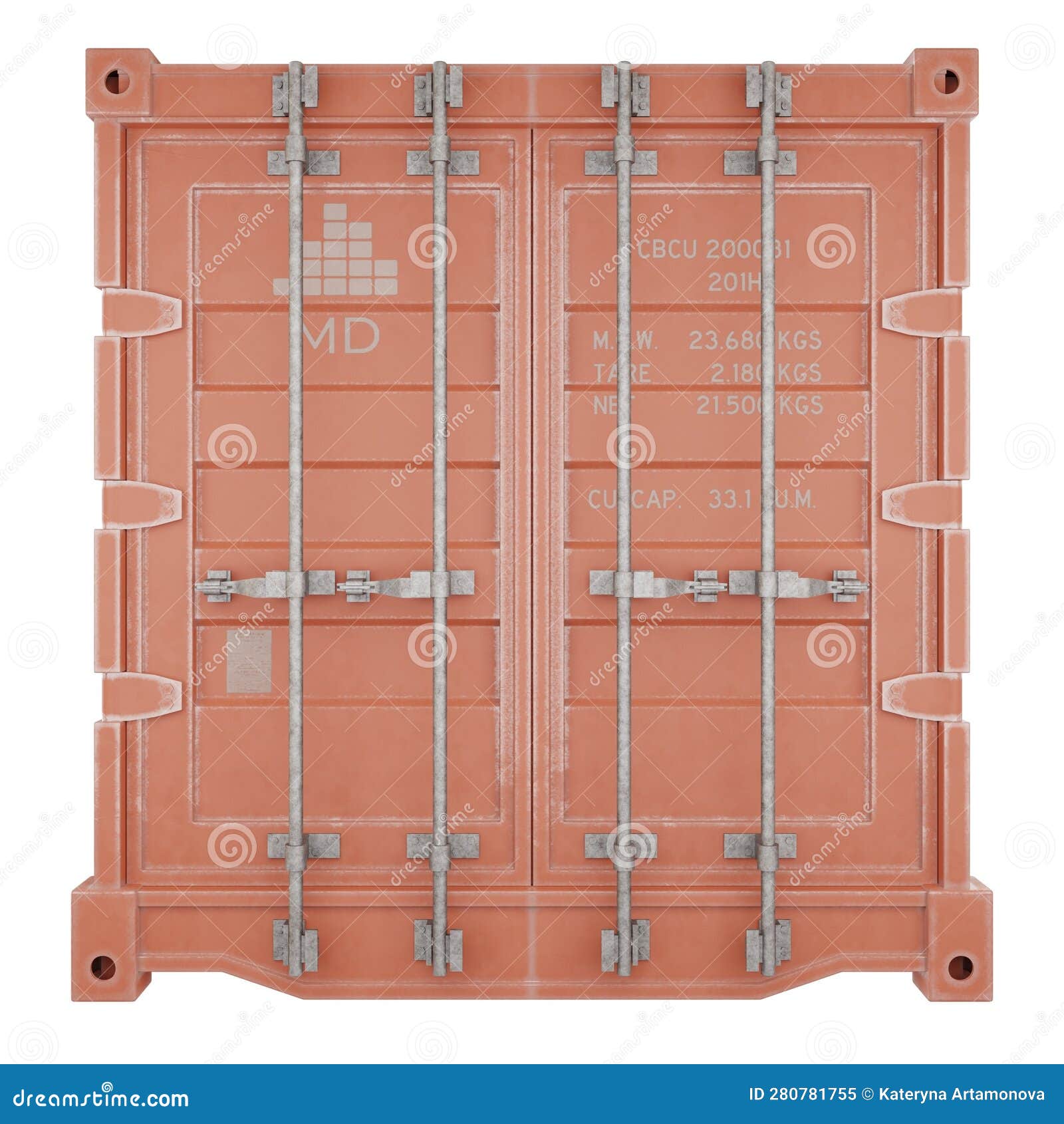 Red Delivery Cargo Container. Shipping Container. Realistic 3D Render ...