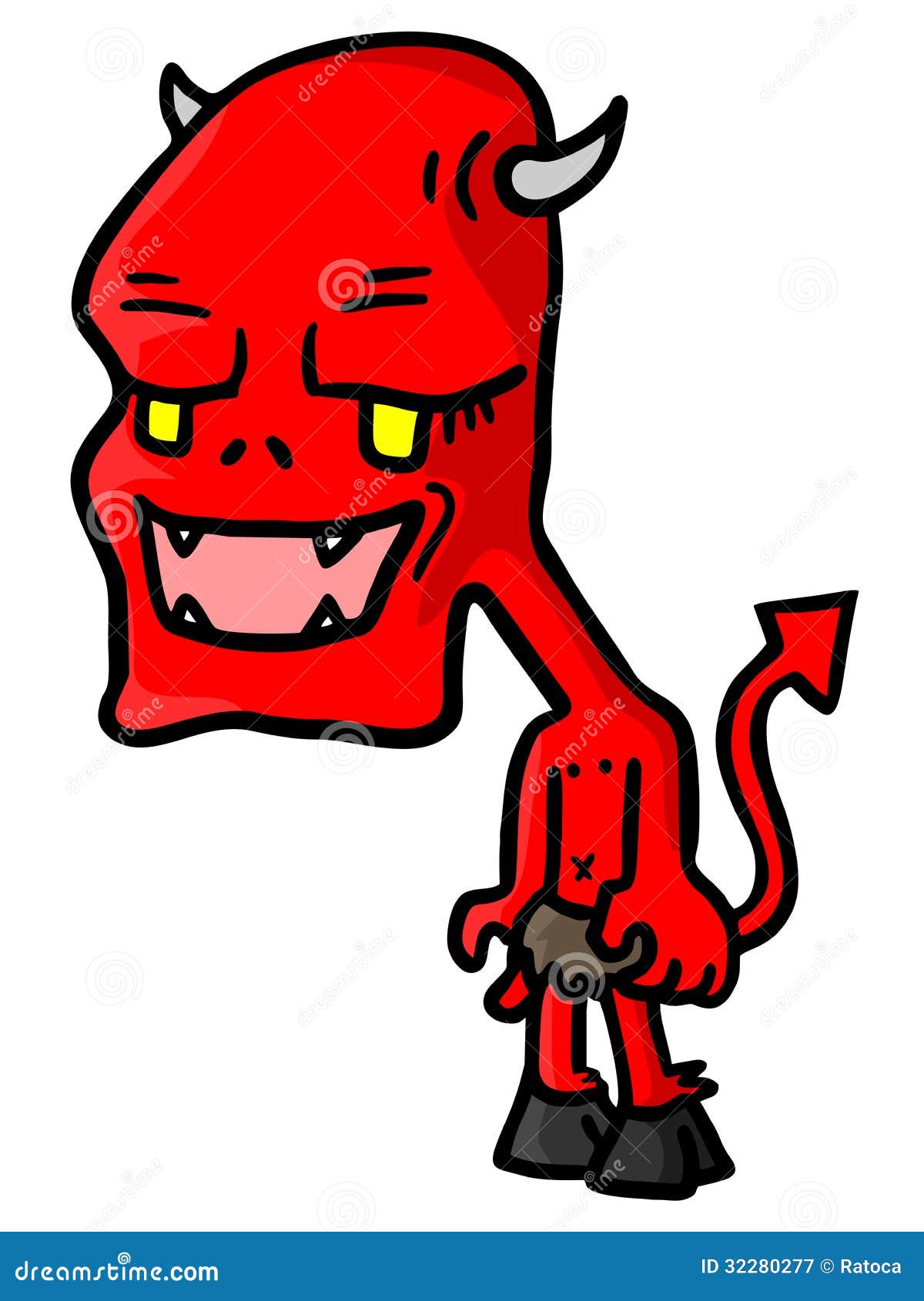 Red demon stock vector. Illustration of evil, doll, terror - 32280277