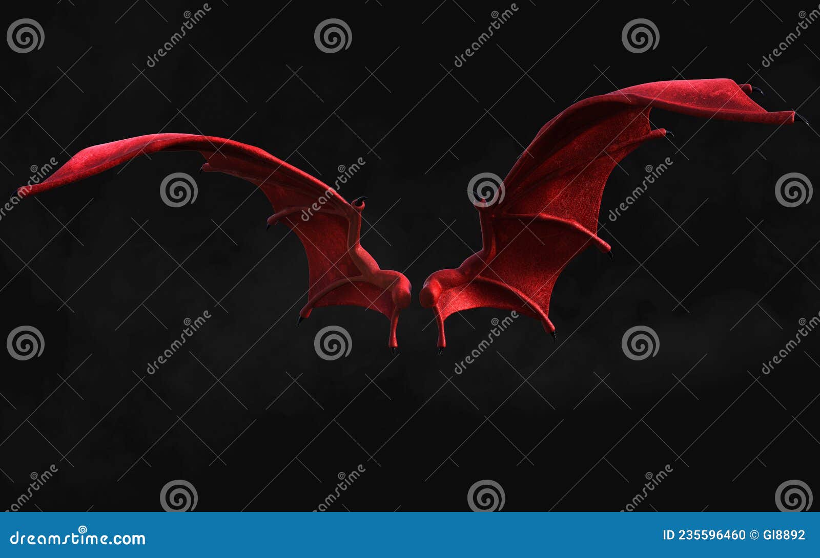 Red Demon Wing Plumage with Clipping Path. Stock Illustration ...