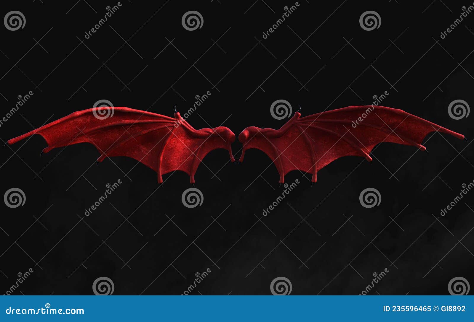 Red Demon Wing Plumage with Clipping Path. Stock Illustration ...