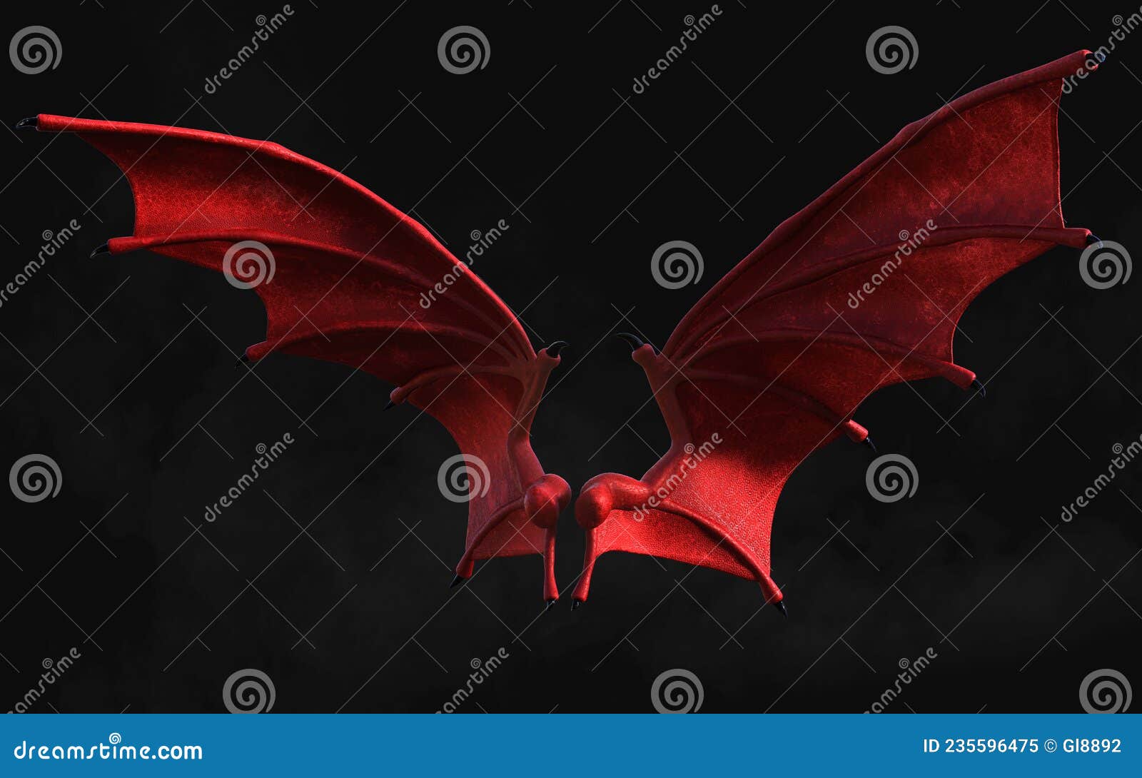 Red Demon Wing Plumage with Clipping Path. Stock Illustration ...