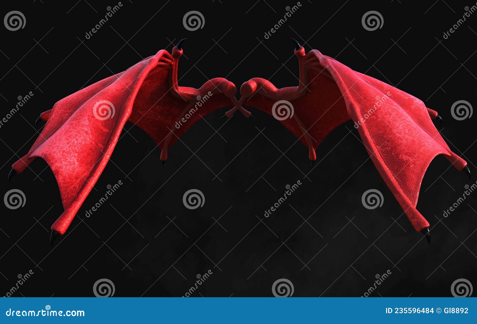 Red Demon Wing Plumage with Clipping Path. Stock Illustration ...