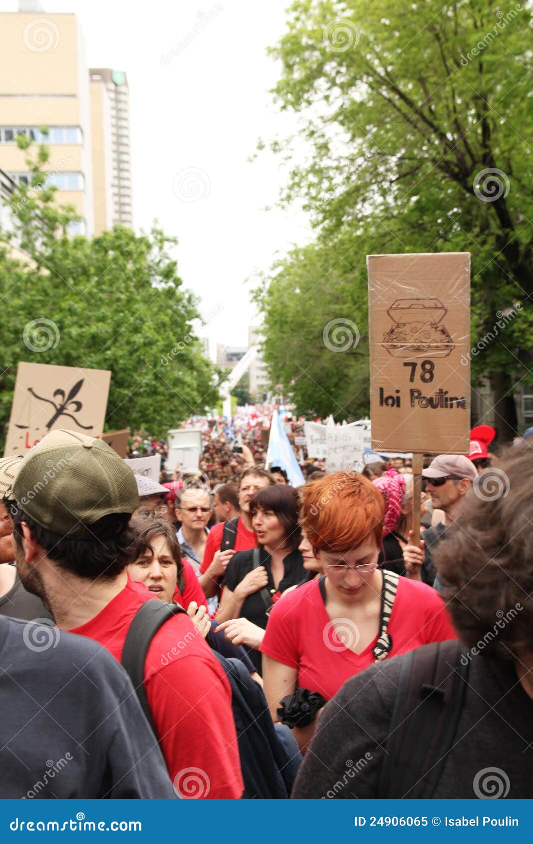 Red Demonstration in Montreal Street Editorial Image - Image of freedom ...