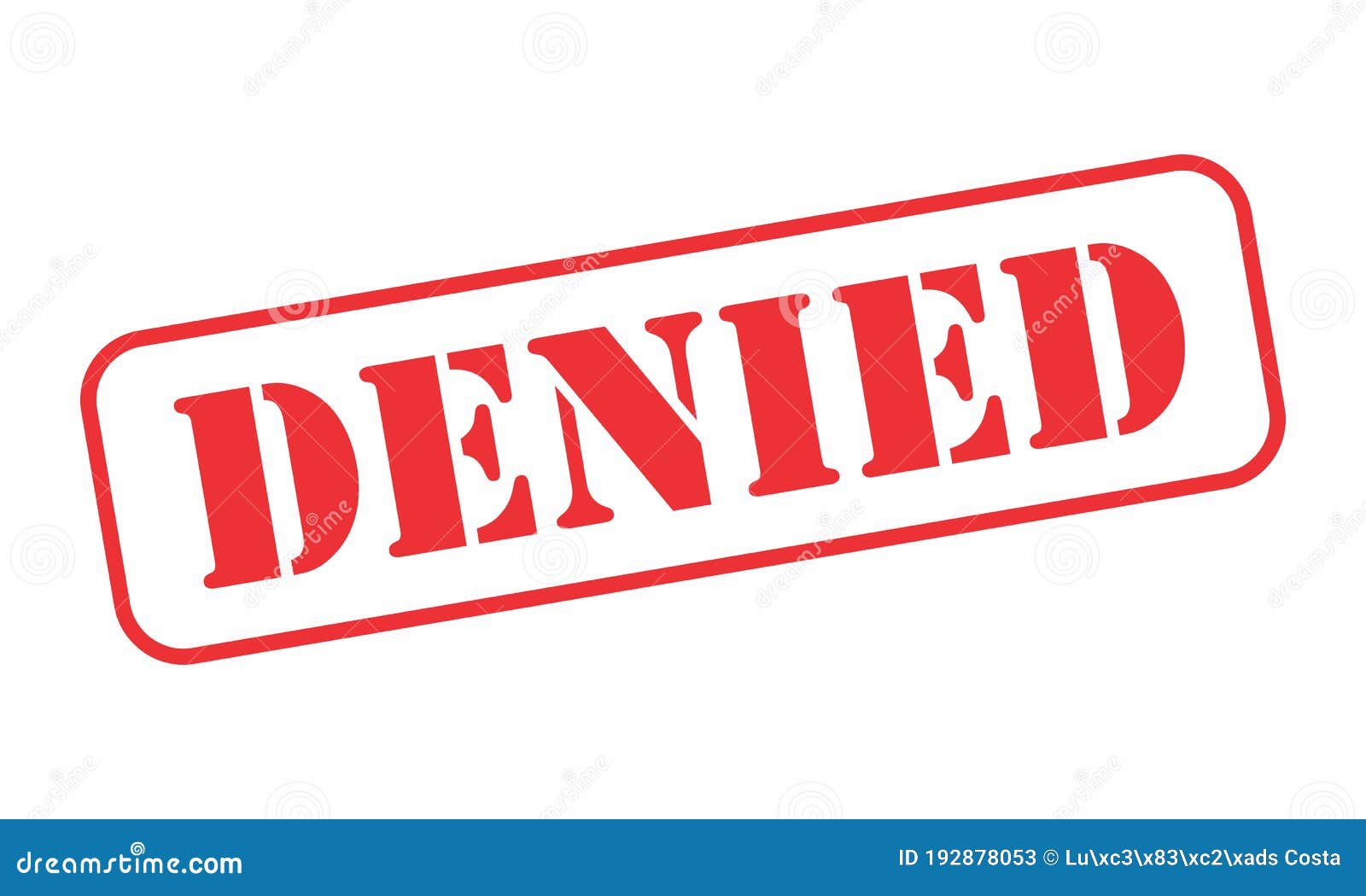 Denied Stamp Showing Rejection Or Refusal Stock Photography ...