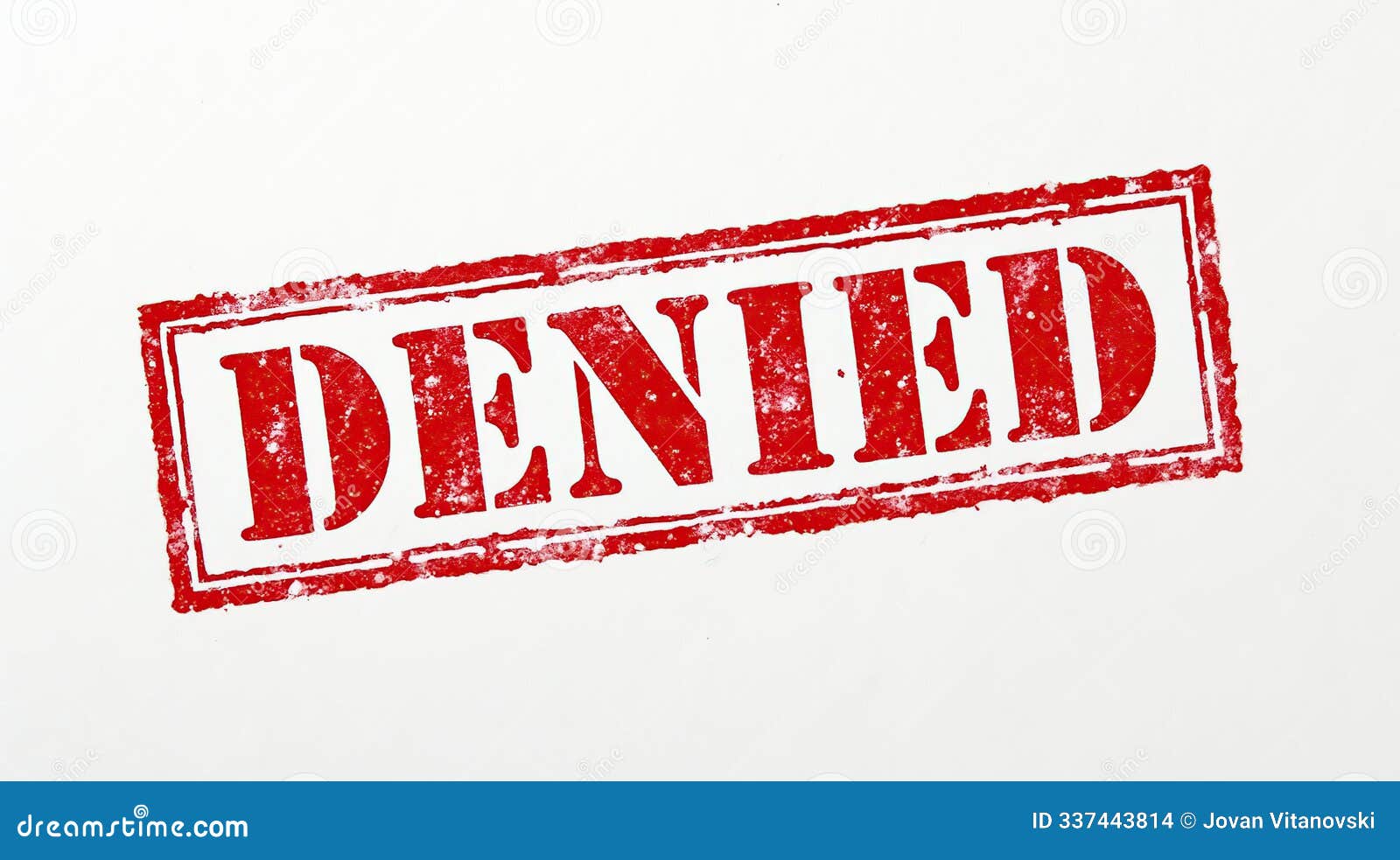Red Denied Stamp on White Paper Background with Texture Stock ...