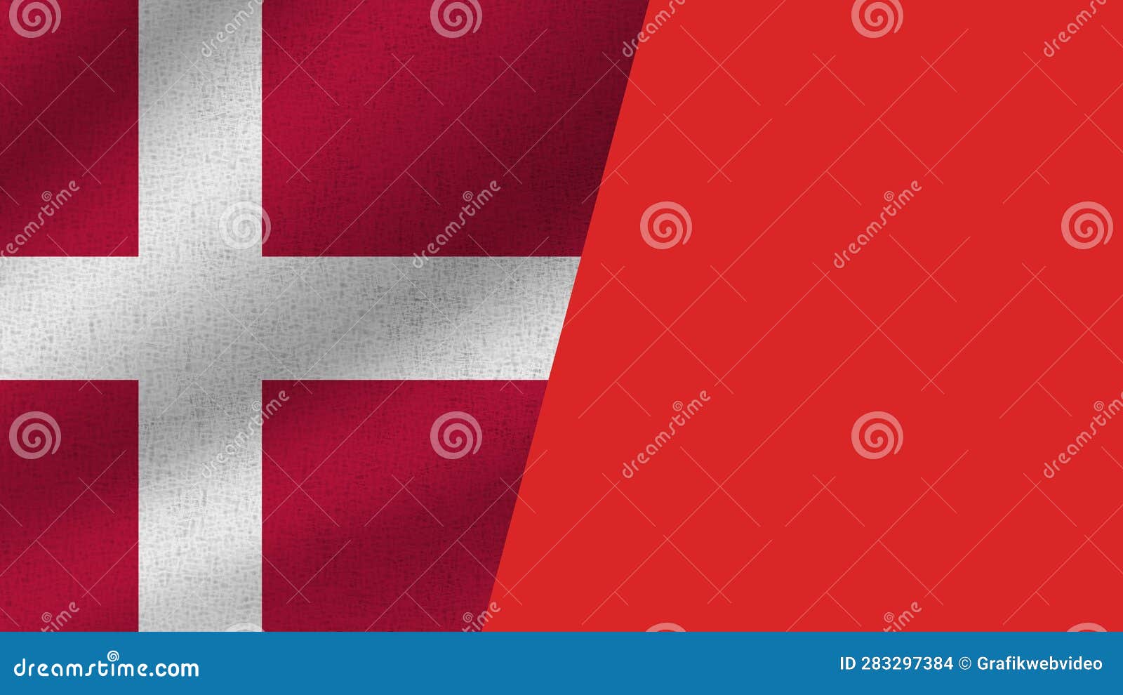 Red and Denmark Realistic Two Flags Together Stock Illustration ...