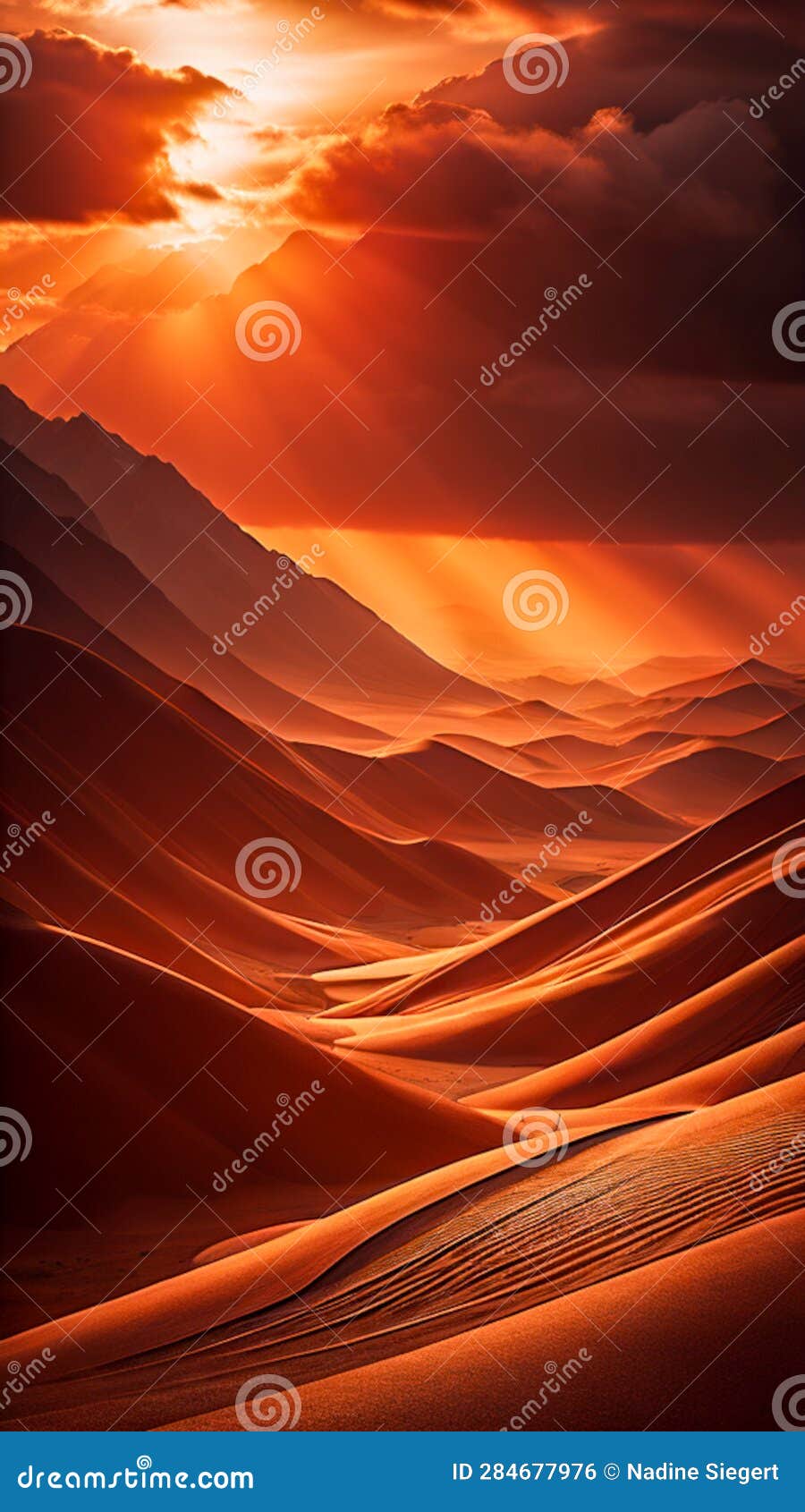 Red DesertLandscape with Dunes. Stock Illustration - Illustration of ...
