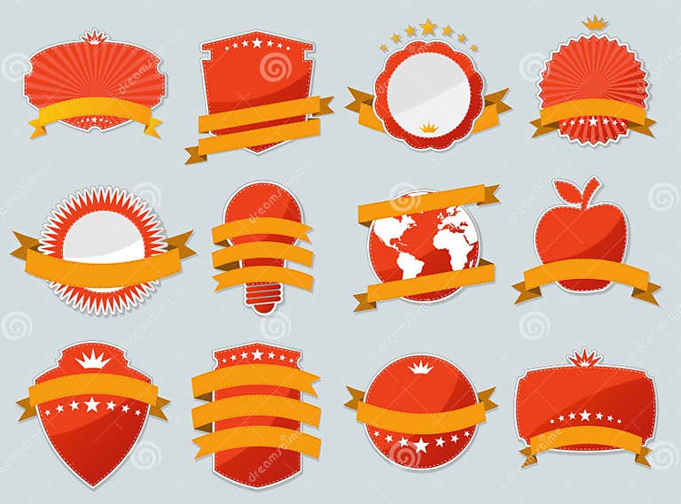 Red design elements stock vector. Illustration of paper - 37049314