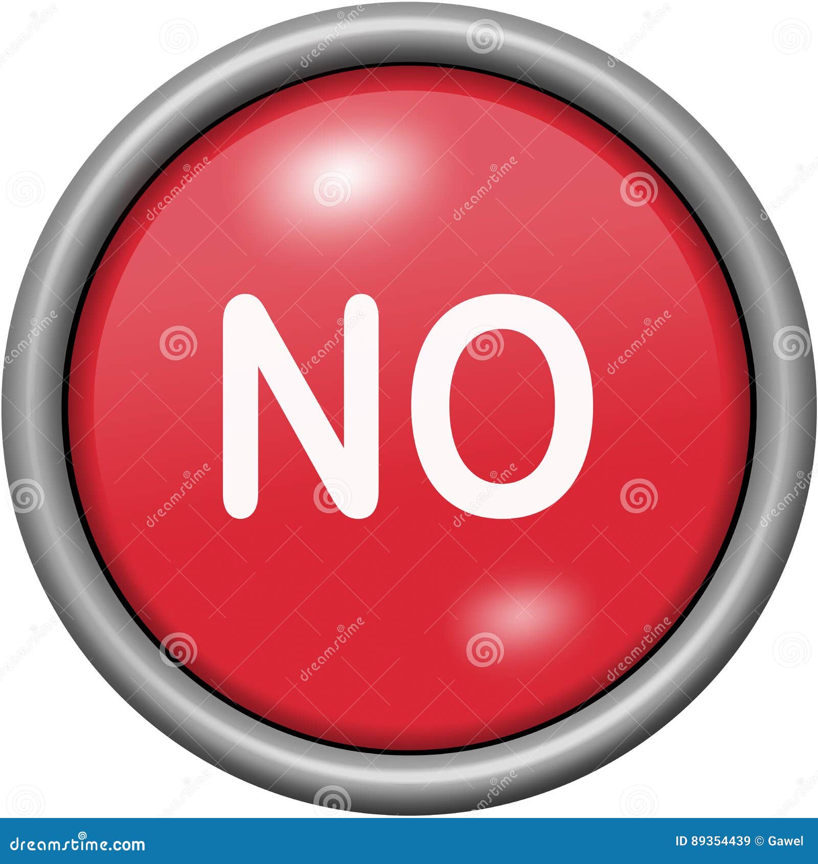 Red Design No in Round 3D Button Stock Illustration - Illustration of ...