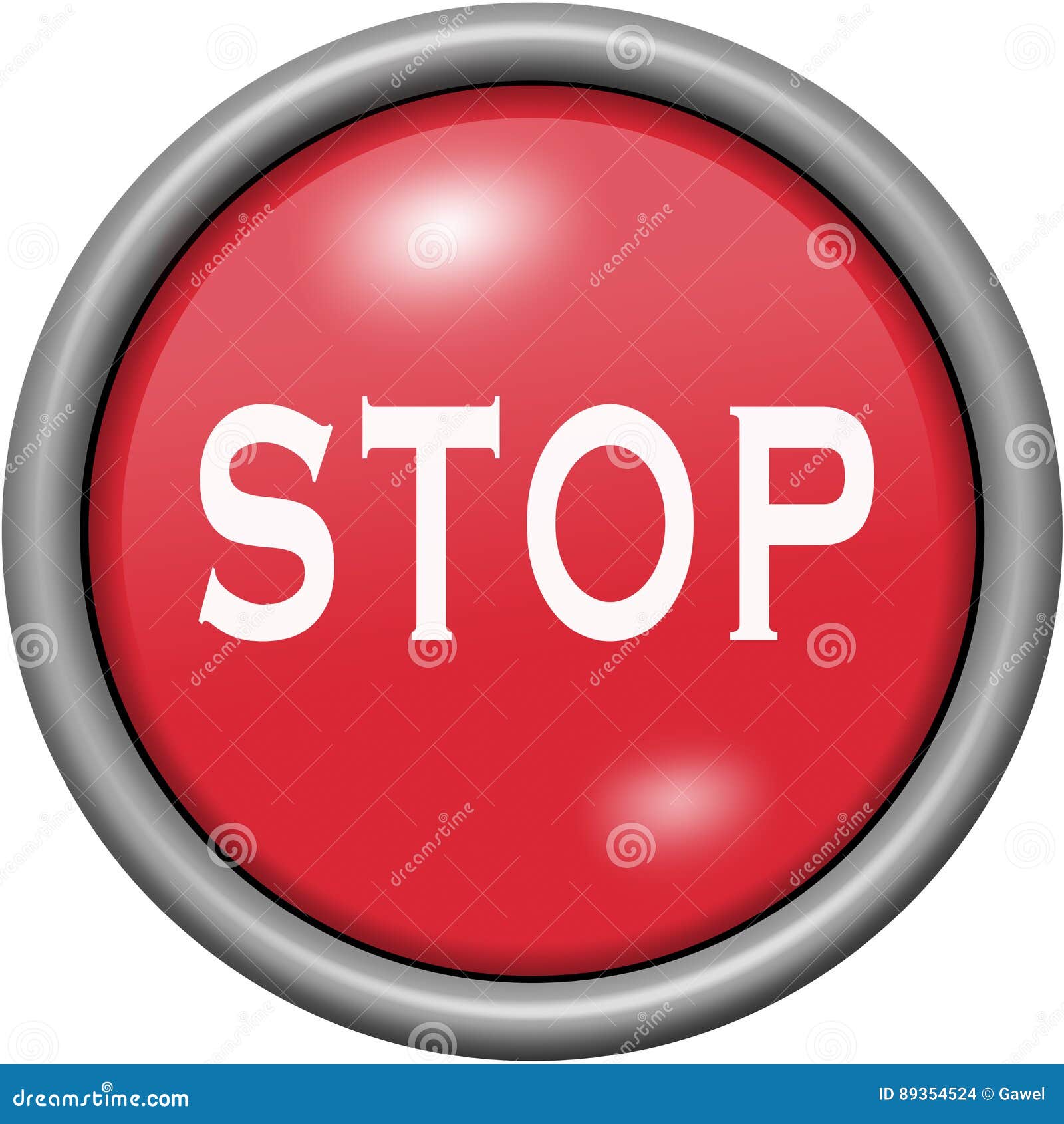 Red Design Stop in Round 3D Button Stock Illustration - Illustration of ...