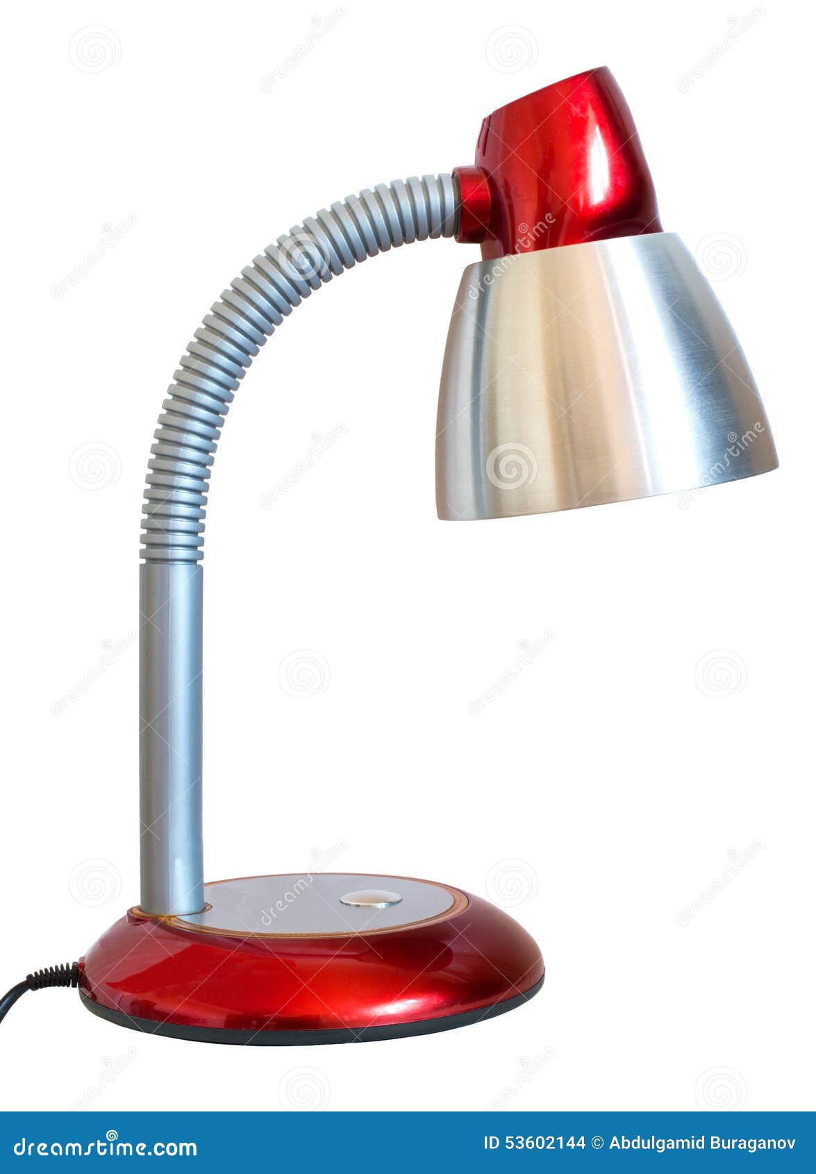 Red desk lamp stock photo. Image of shine, floodlight - 53602144