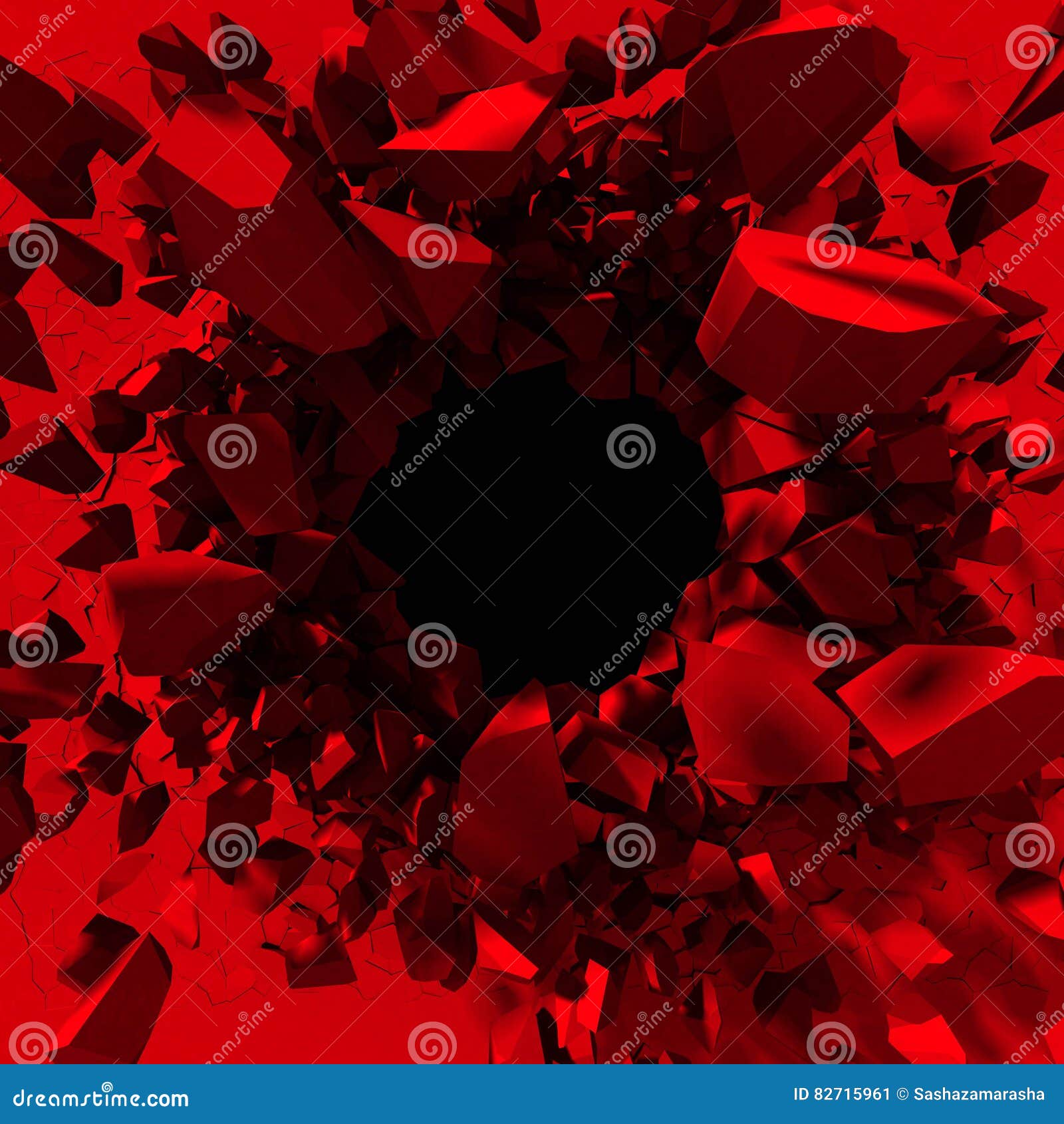 Red Destruction Abstract Explosion Background Stock Illustration ...