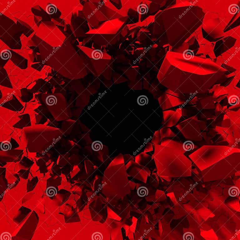 Red Destruction Abstract Explosion Background Stock Illustration ...