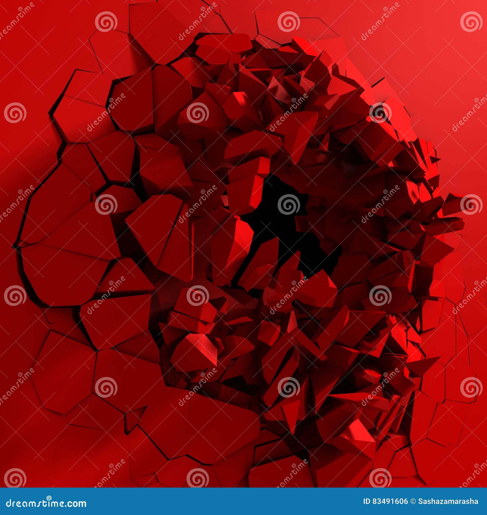 Red Destruction Abstract Explosion Background Stock Illustration ...