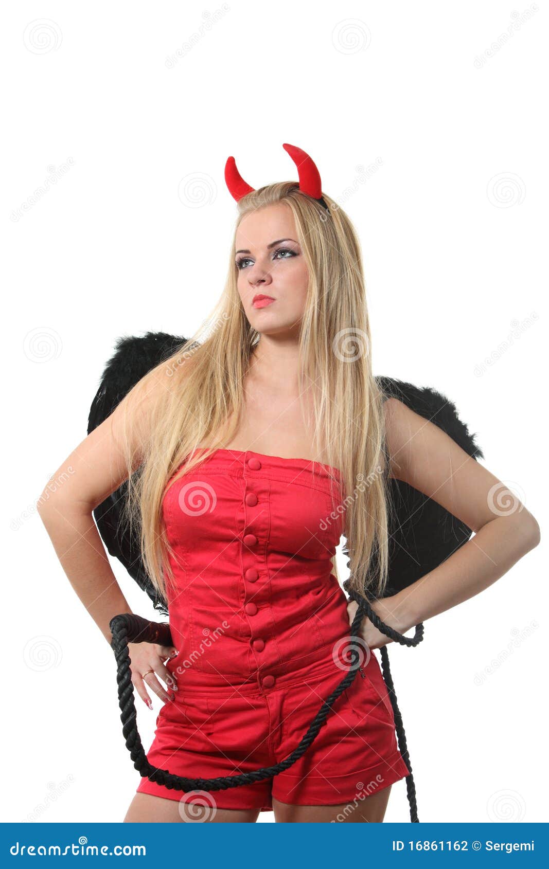 Red devil stock photo. Image of demon, blond, costume - 16861162
