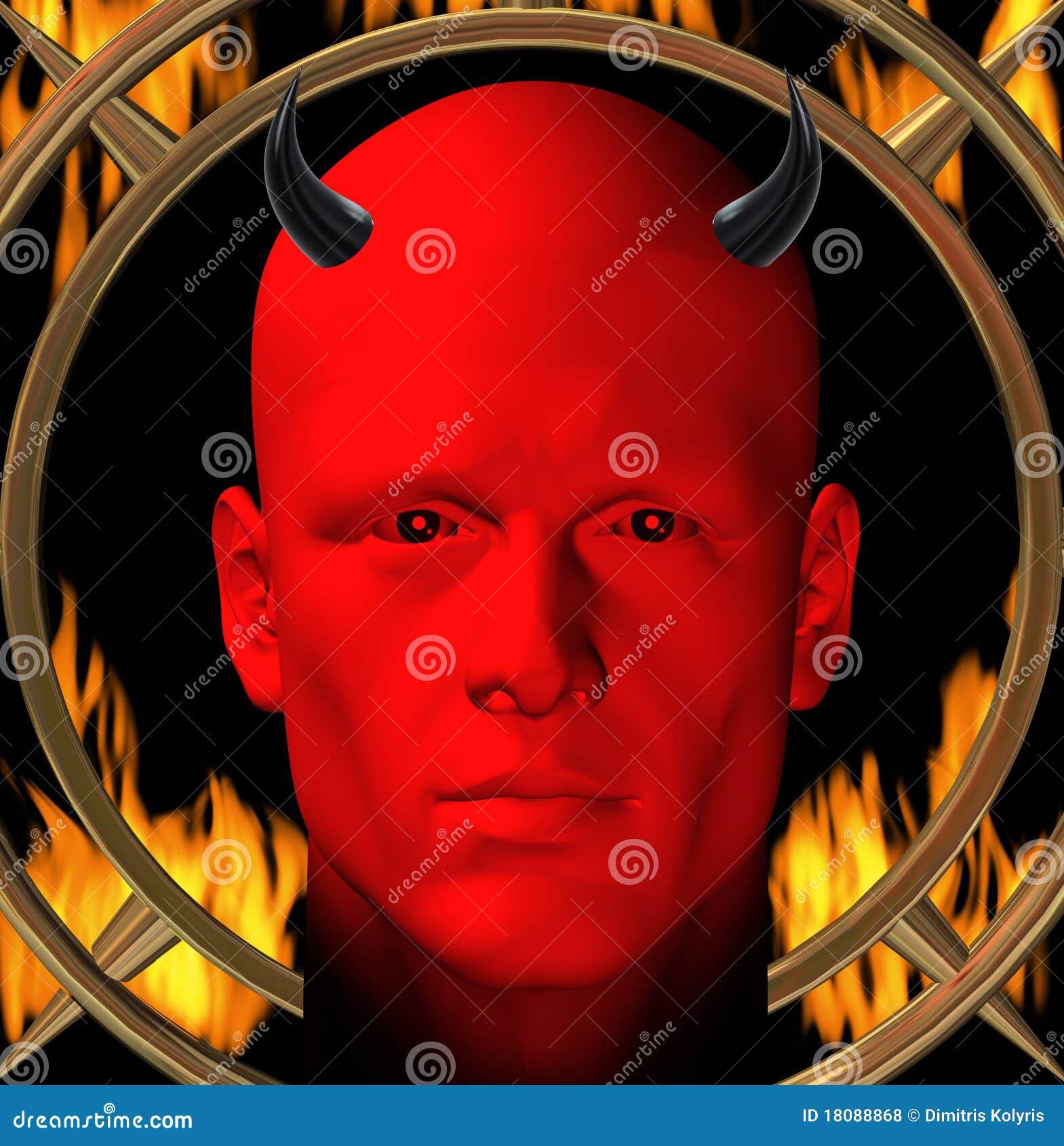 Red devil stock illustration. Illustration of horns, fire - 18088868