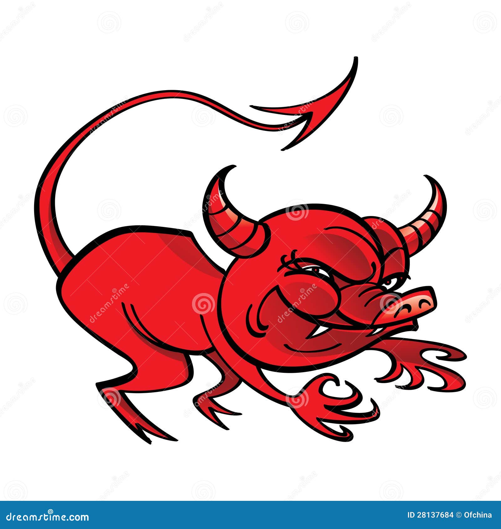 Red Devil stock vector. Illustration of clip, scary, halloween - 28137684