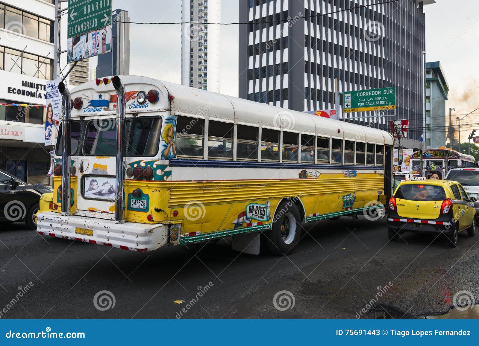 Red Devil Bus in the Streets of Panama City Editorial Stock Photo ...