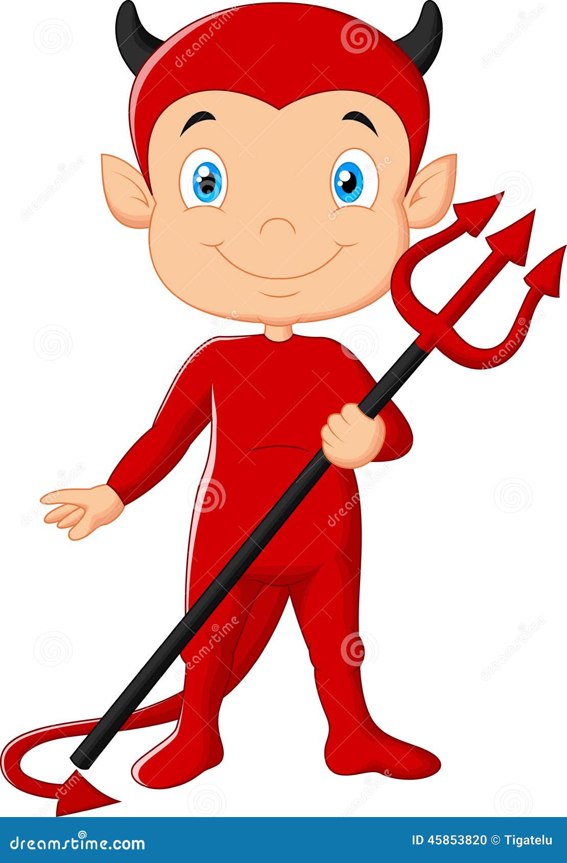 Red devil cartoon stock vector. Illustration of smile - 45853820