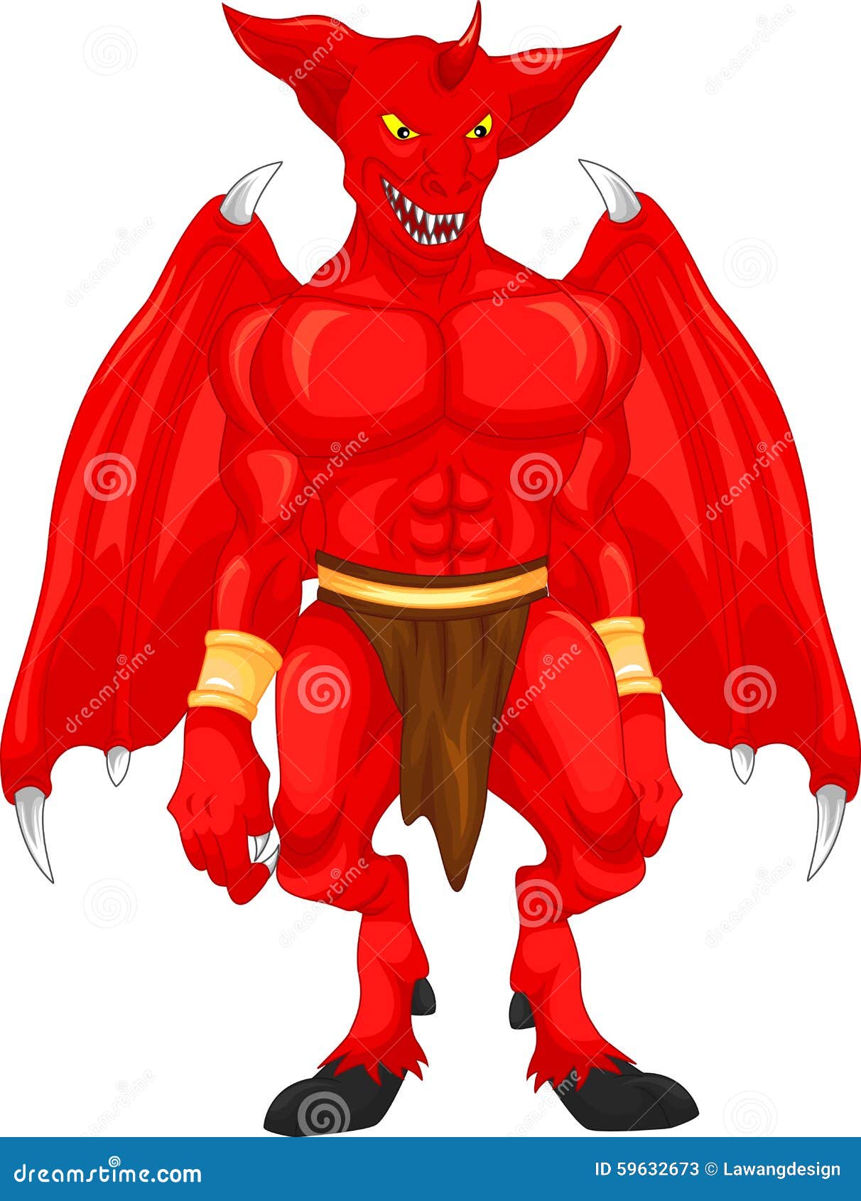 Red devil cartoon stock vector. Illustration of adversary - 59632673