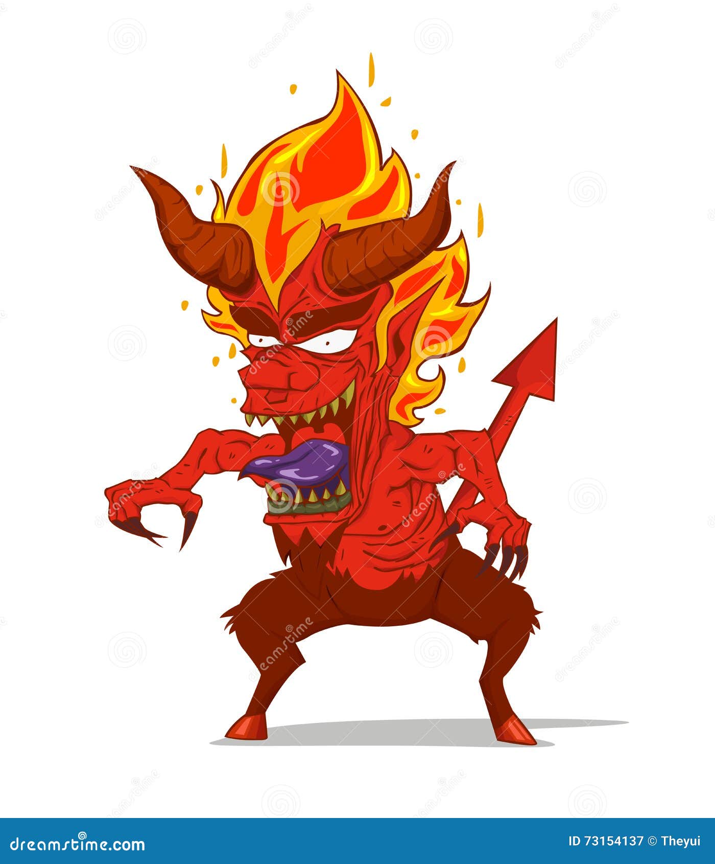 Red Devil Character Vector. Monster in Halloween Night Stock Vector ...